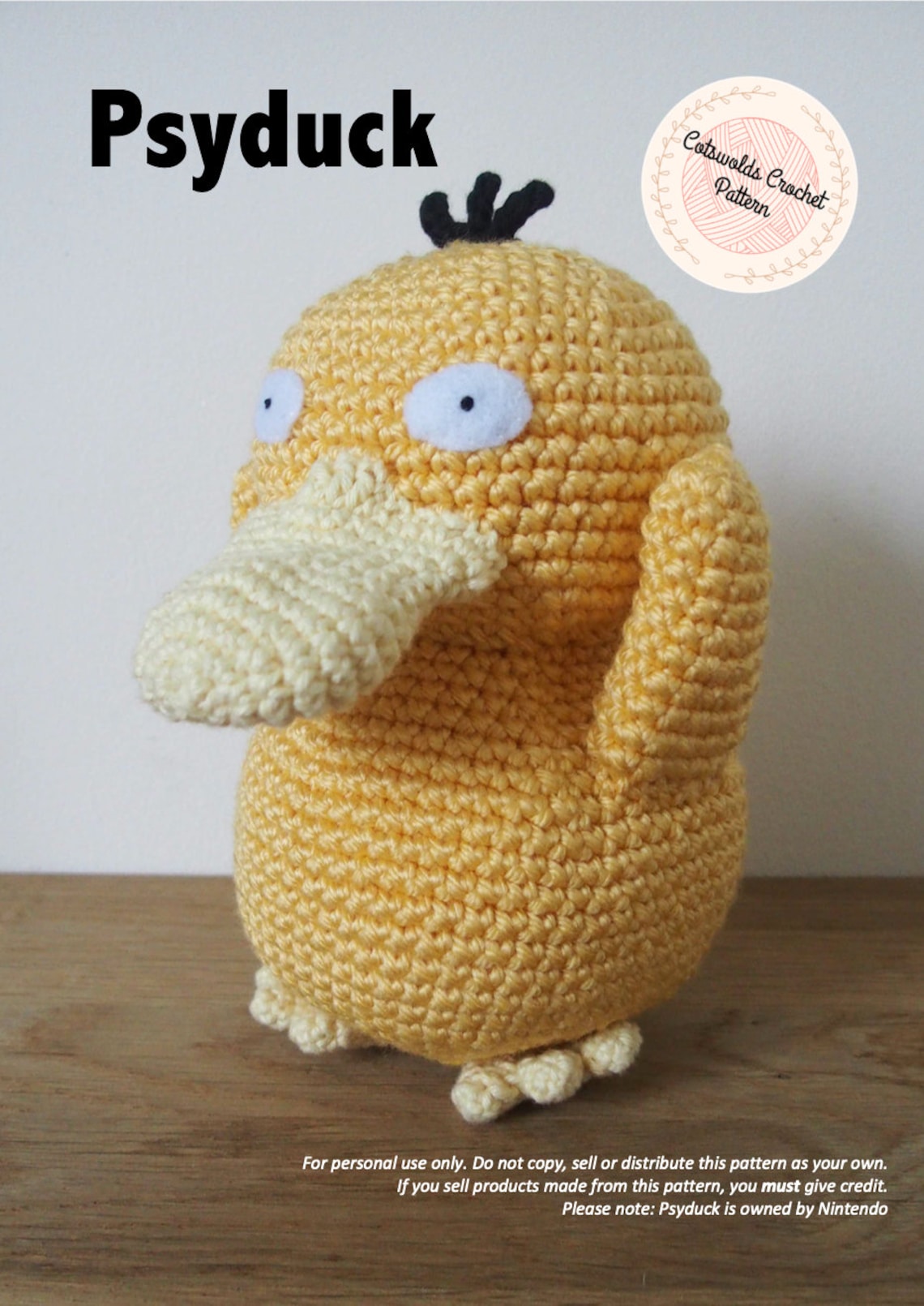 Psyduck Amigurumi Crochet Pattern PDF File | Etsy