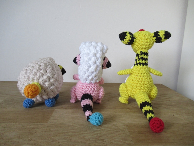 Mareep, Flaaffy and Ampharos Crochet Pattern Triple Pack ~ PDF ...