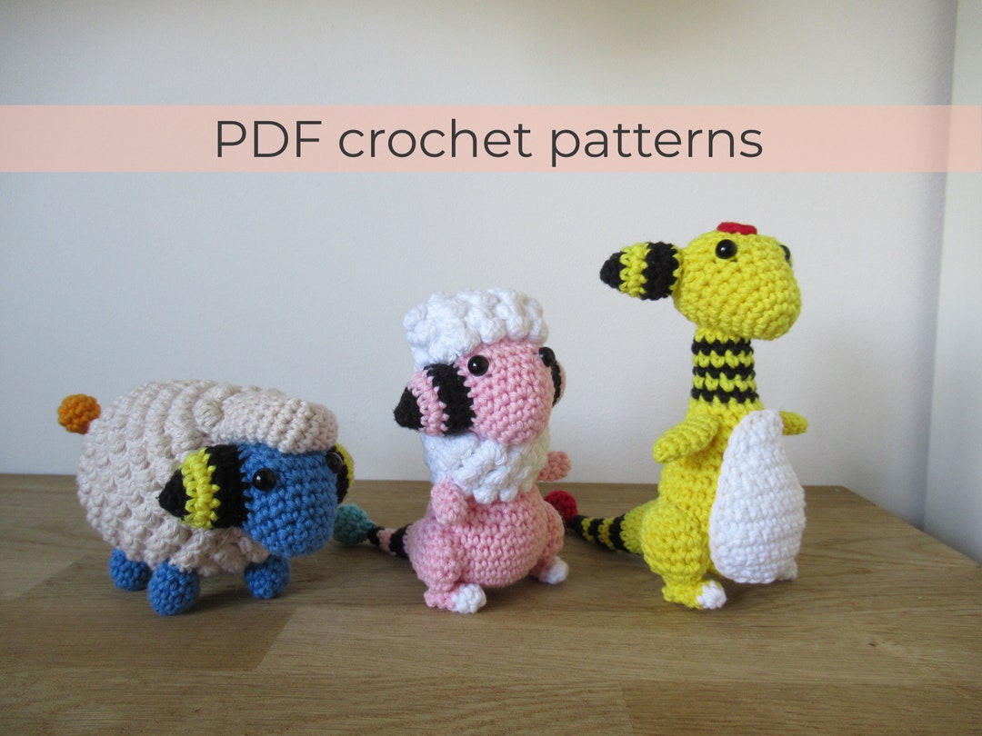 Mareep, Flaaffy and Ampharos Crochet Pattern Triple Pack ~ PDF ...