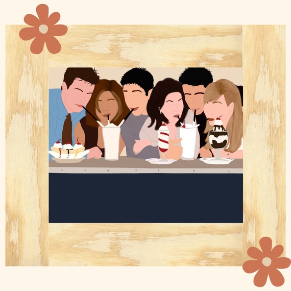 Friends Milkshake Minimalistic Poster Digital Illustration - Etsy