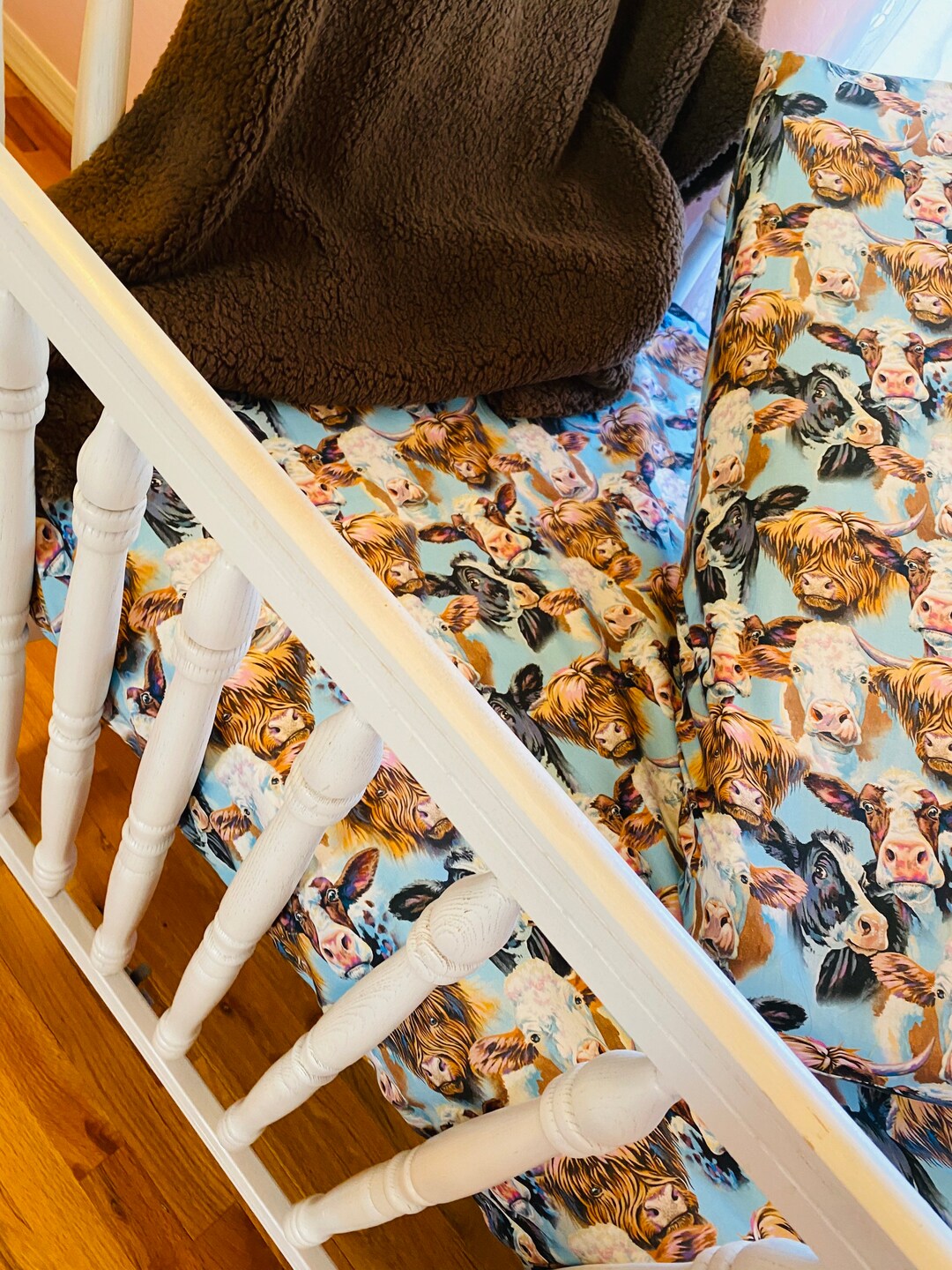 Cow Crib Sheet Set Cow Nursery Set Cow Changing Pad Cover - Etsy