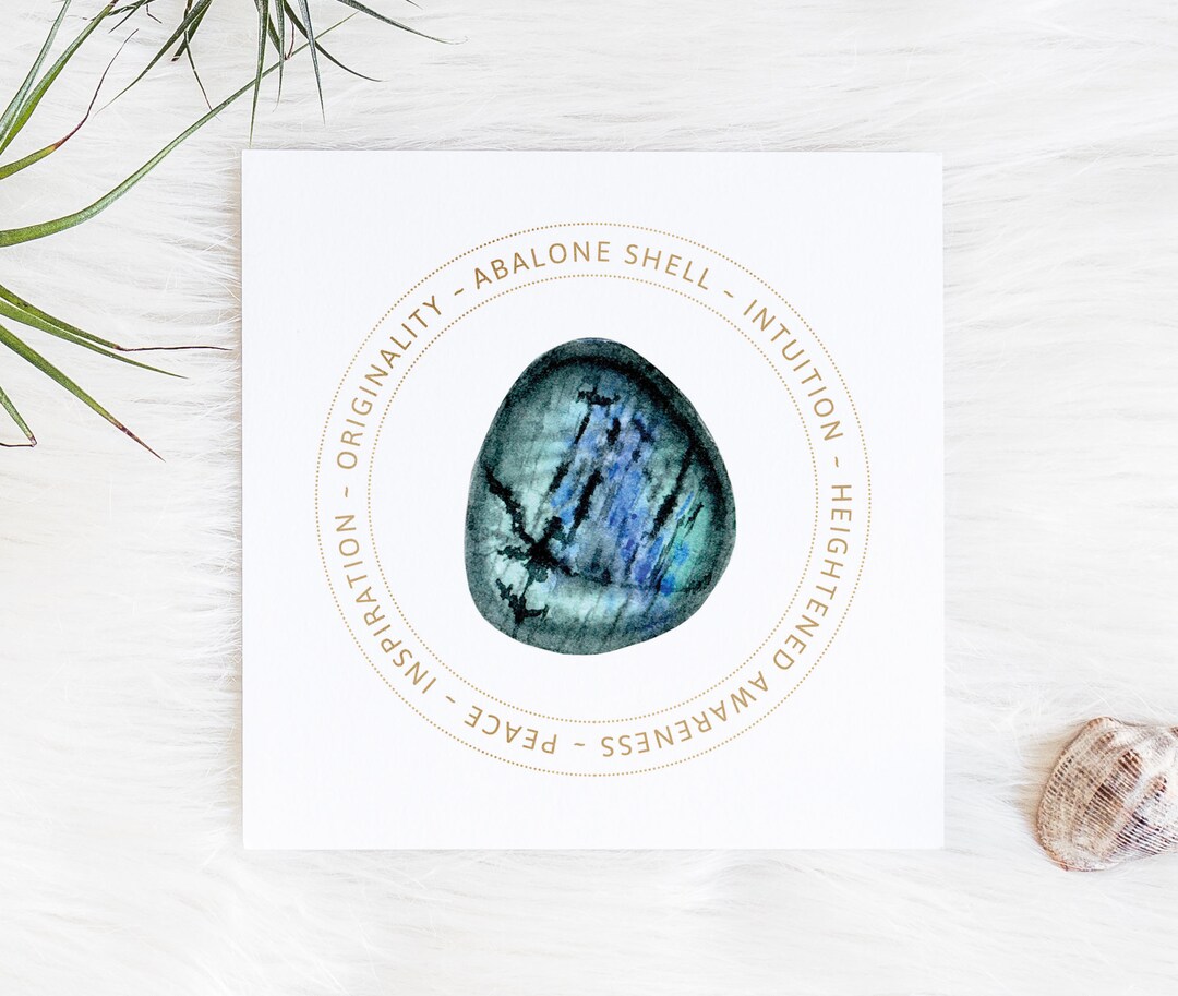 Abalone Shell Symbolism Card Printable Jewelry Display Card Product ...