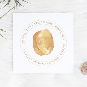 Yellow Jade Gemstone Card Jewelry Display Card Printable - Etsy Canada