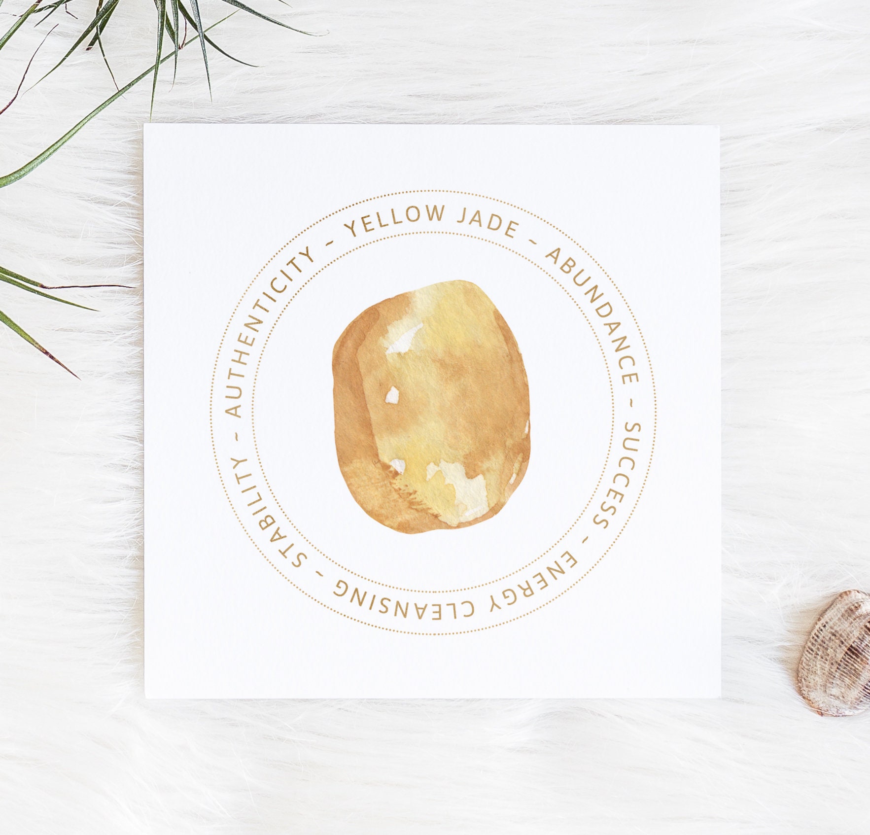 Yellow Jade Gemstone Card Jewelry Display Card Printable - Etsy Canada