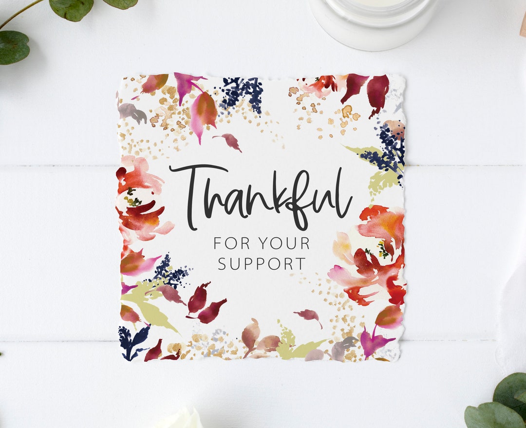 Thankful for Your Support Sticker Printable Seller Thank - Etsy