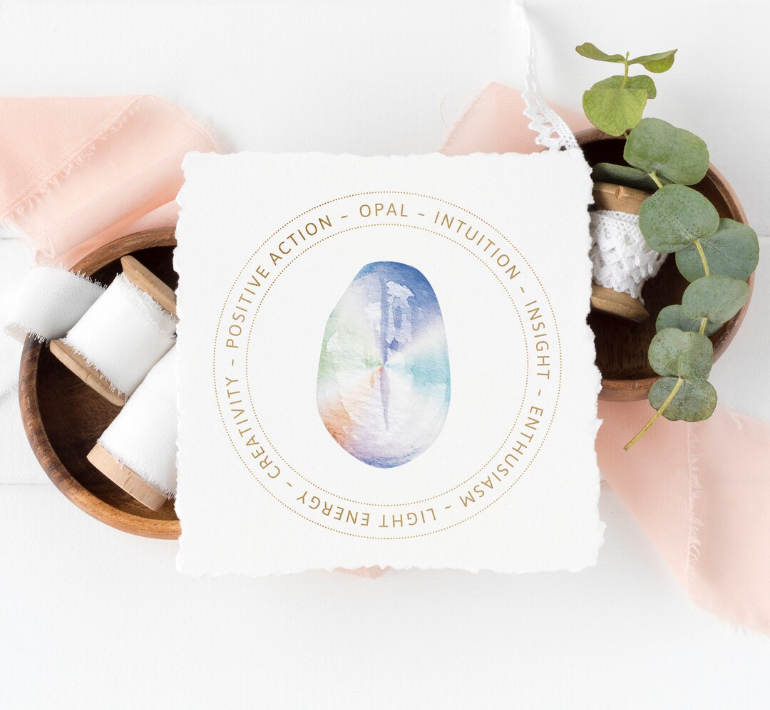 Opal Gemstone Card Printable Display Card Jewelry Display Card Opal ...