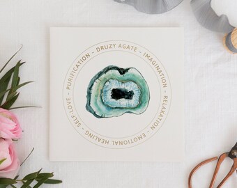 Agate Gemstone Jewelry Display Card Printable Gemstone | Etsy