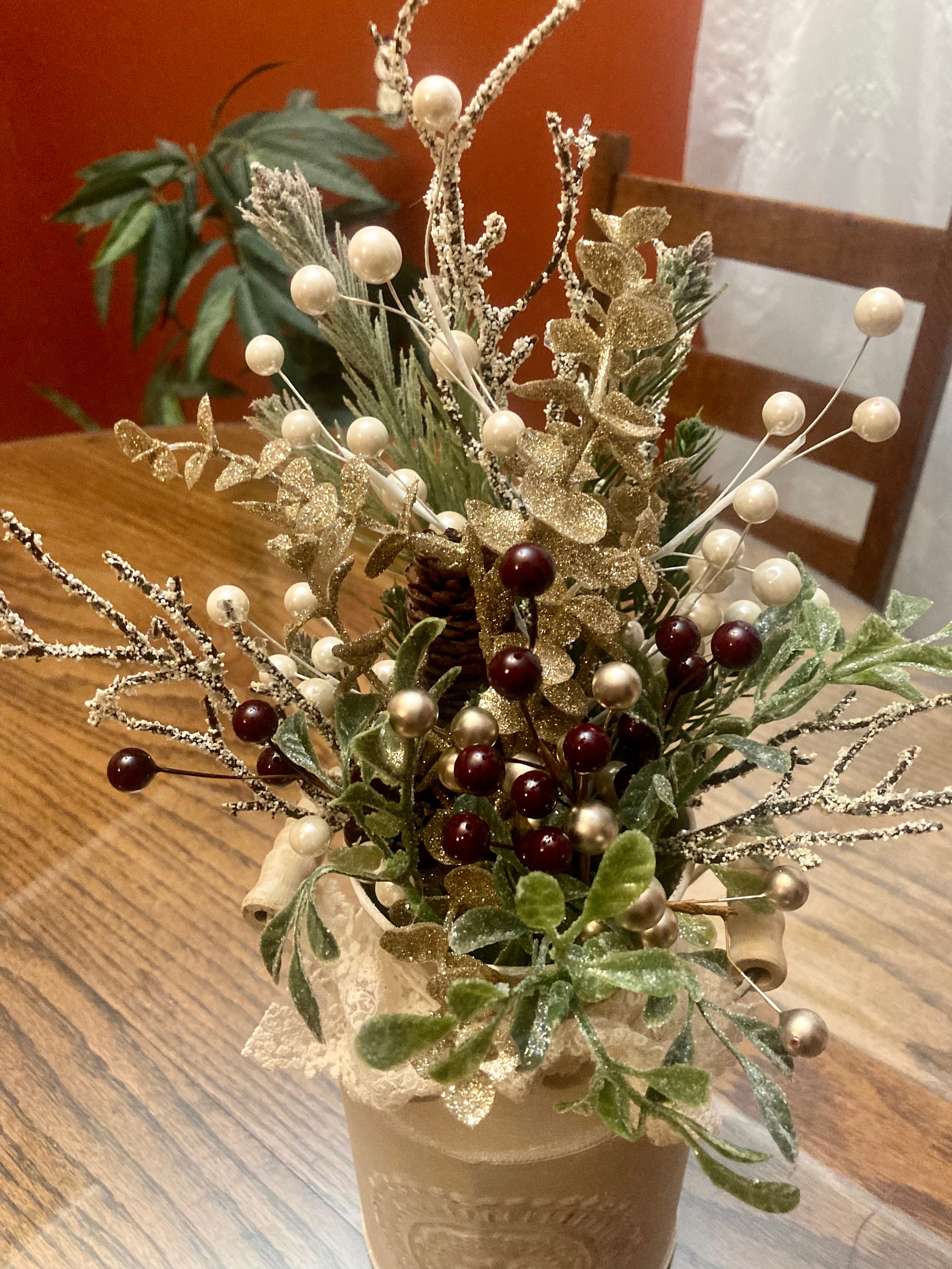 French Country Christmas Centerpiece, Christmas Centerpiece, Farmhouse ...