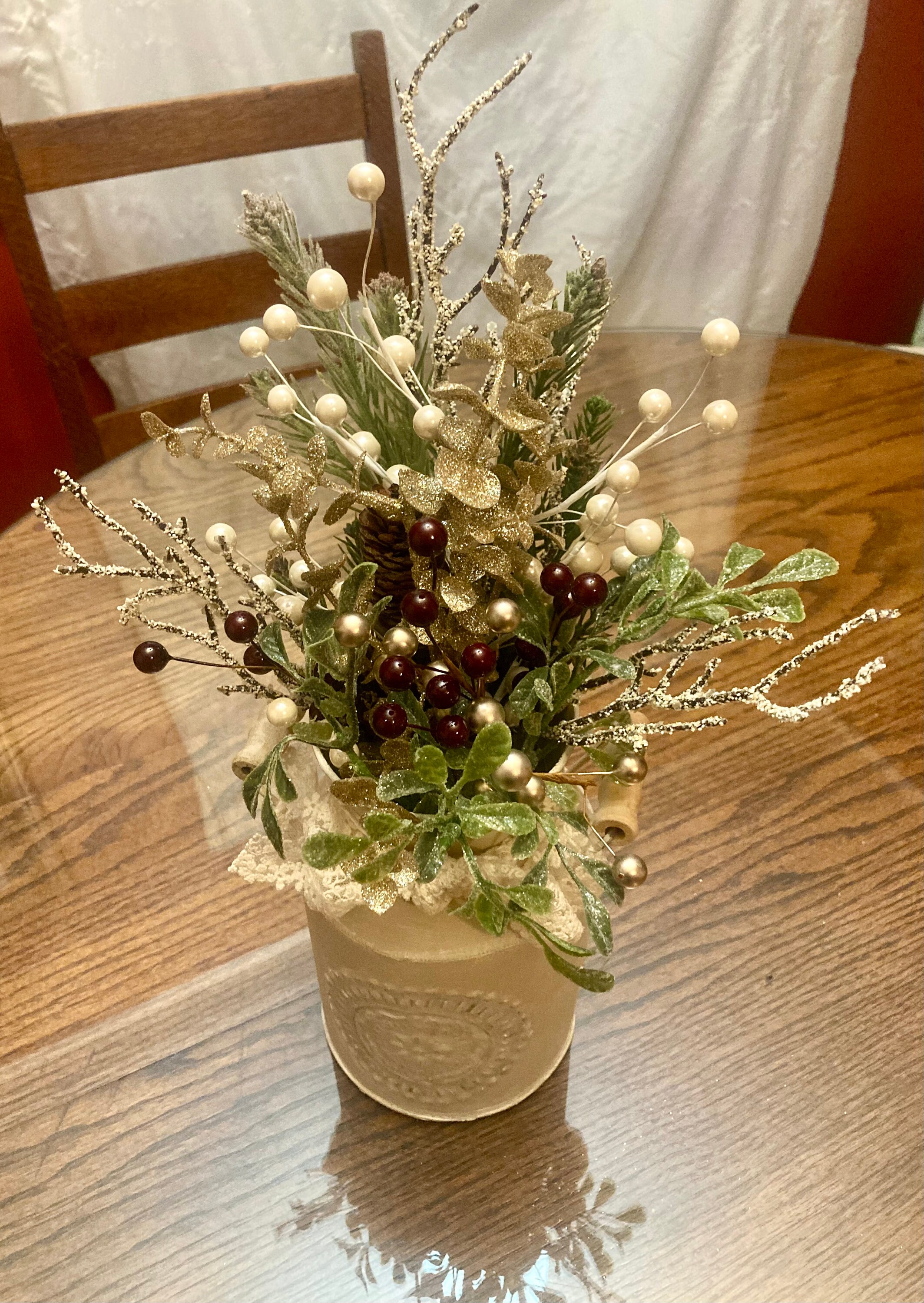 French Country Christmas Centerpiece, Christmas Centerpiece, Farmhouse ...