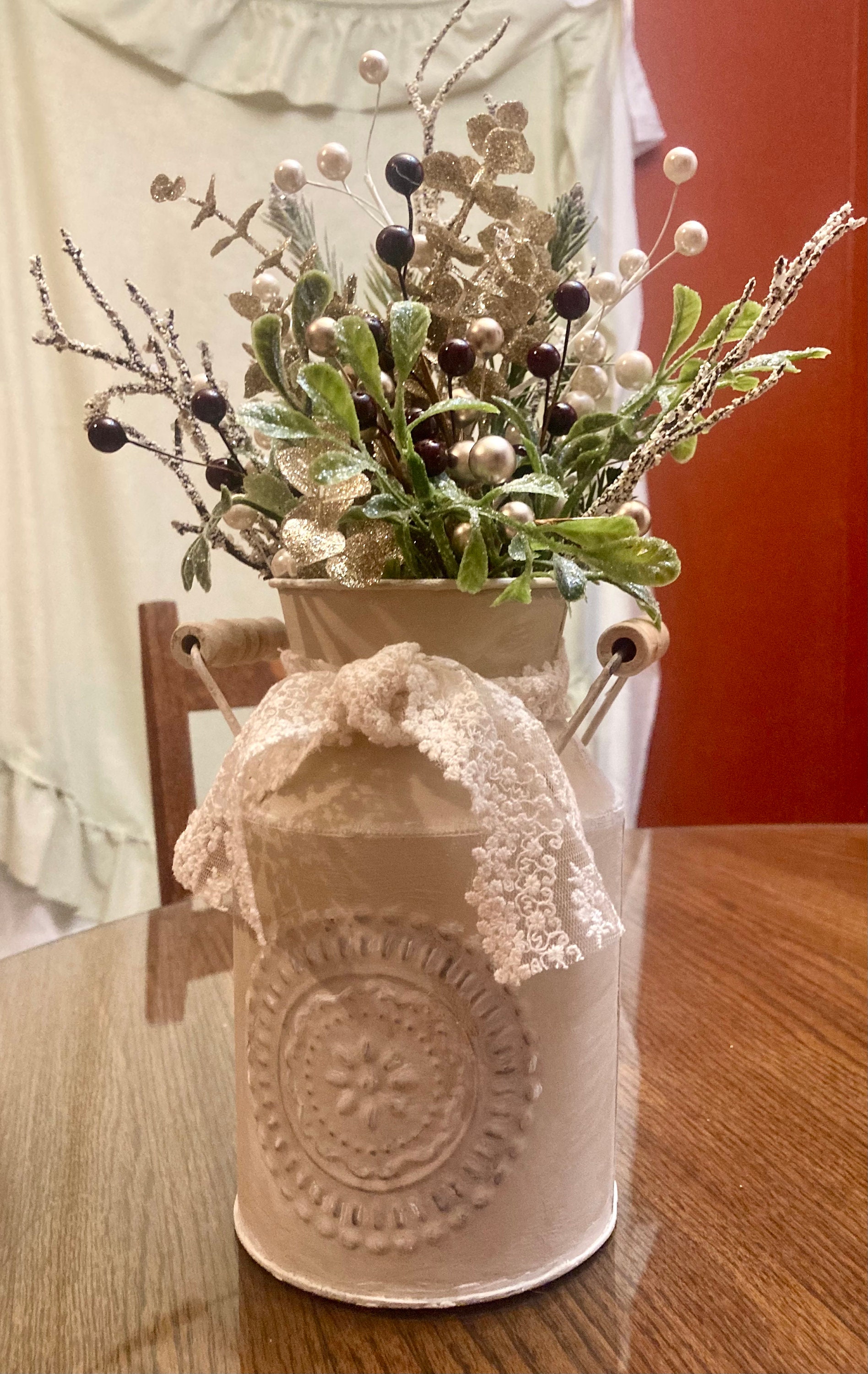 French Country Christmas Centerpiece, Christmas Centerpiece, Farmhouse ...