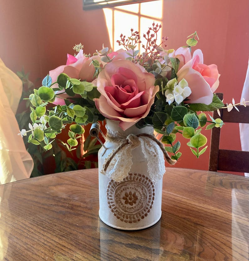 French Country Farmhouse Rose Centerpiece, French Country Mothers Day ...