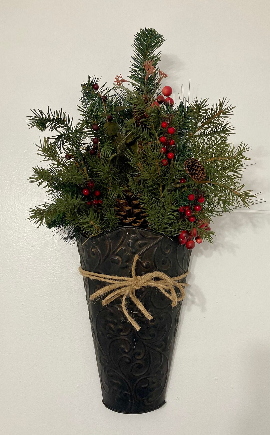 Winter Wall Pouch, Christmas Wall Decor, Christmas Wreath, Winter Wall ...