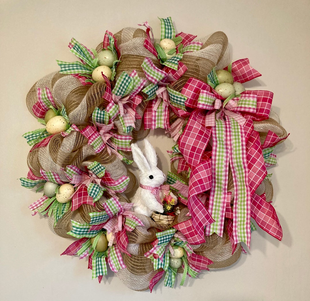 Easter Bunny Wreath, Spring Wreath, Farmhouse Easter Wreath, Easter ...