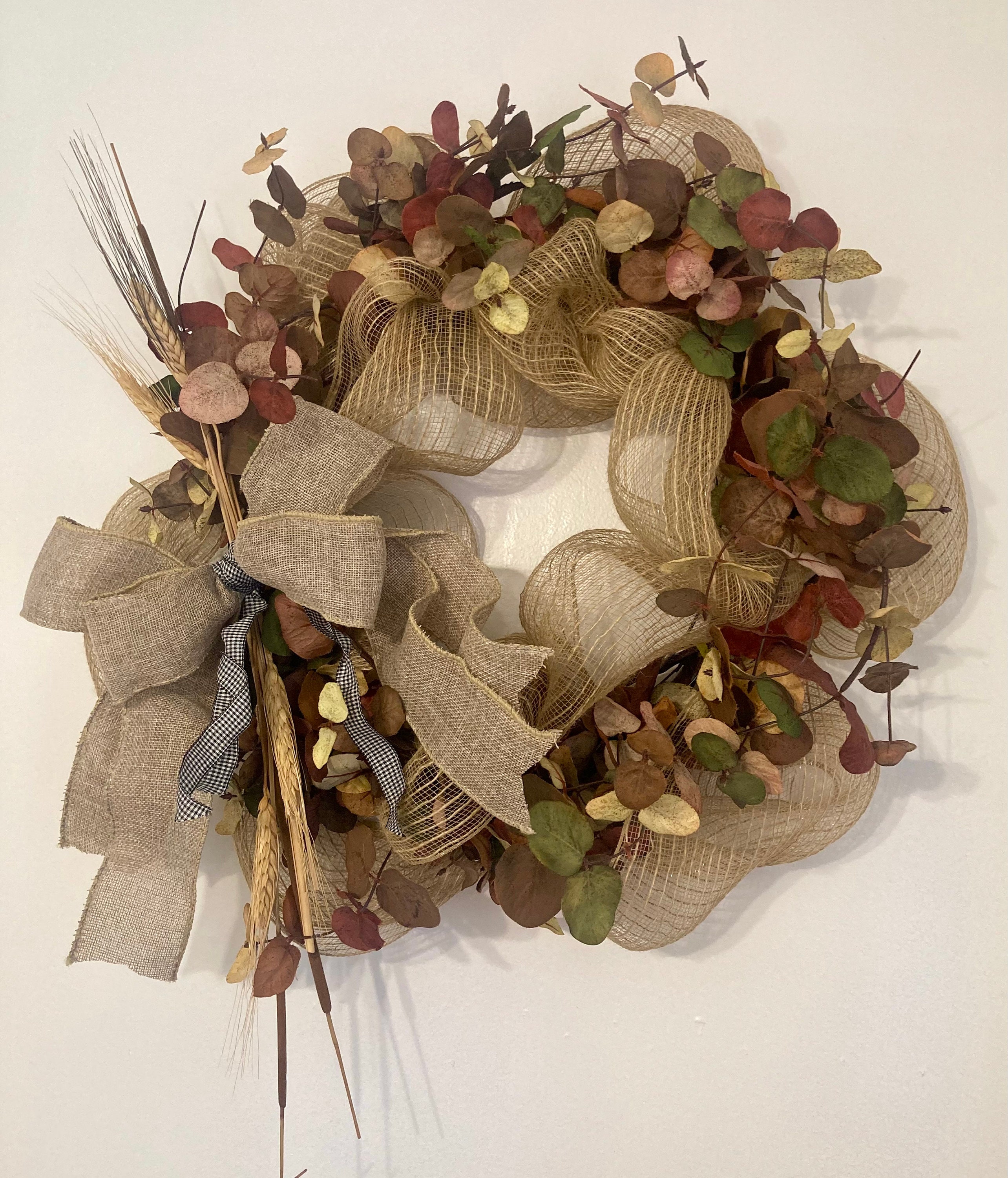 Fall Leaves Mesh Wreath Fall Mesh Wreath Autumn Wreath Fall - Etsy