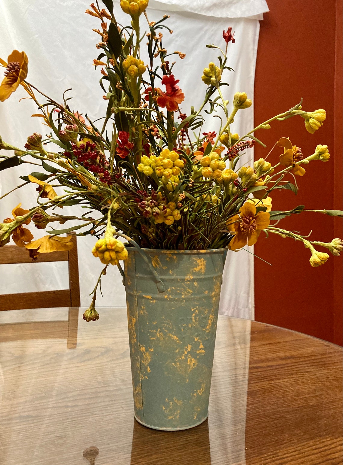 Rustic Wildflower Centerpiece, Rustic Centerpiece, Farmhouse ...