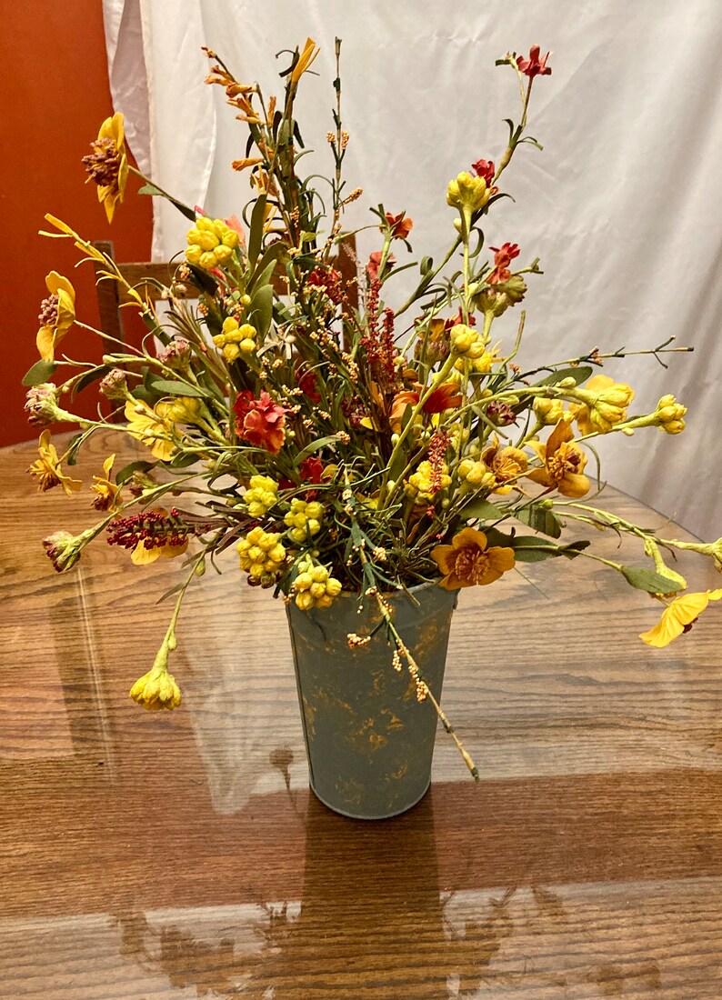 Rustic Wildflower Centerpiece, Rustic Centerpiece, Farmhouse ...