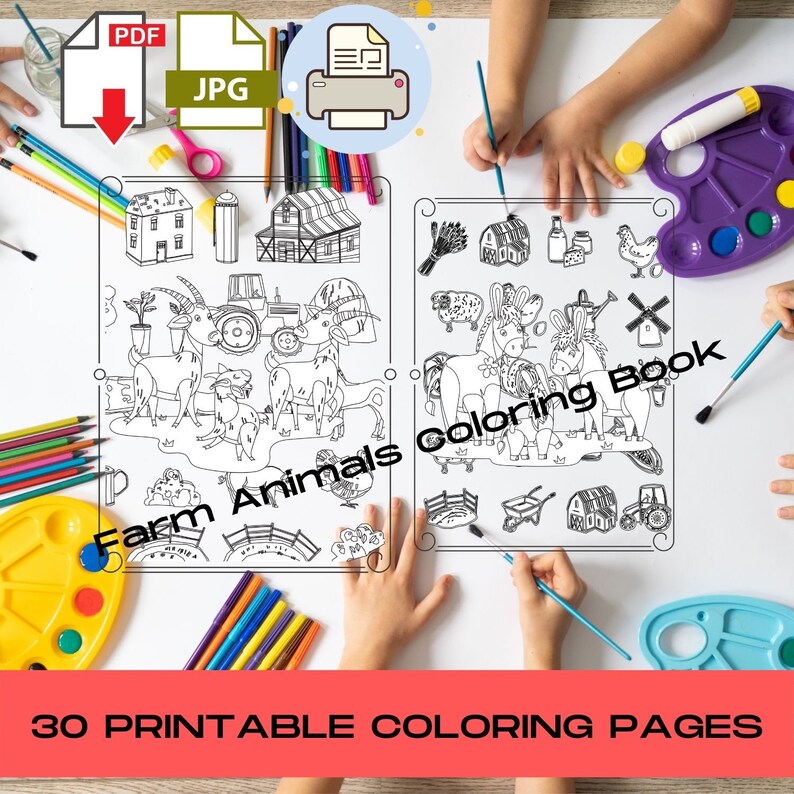 Farm Animal Coloring Pages - 30 Printable Farm Animals Coloring Pages ...