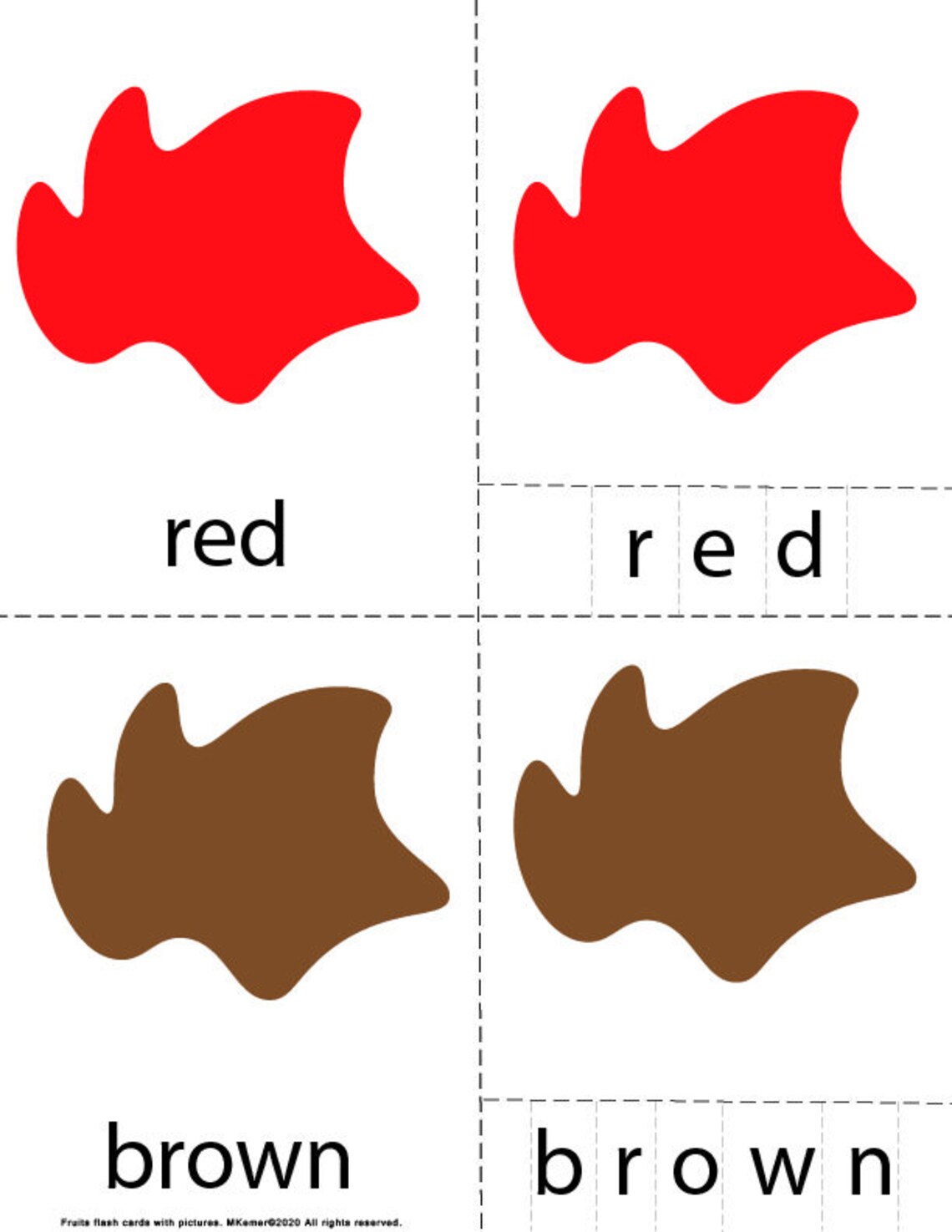 Shapes and Colors FLASH CARDS - Four Part Cards - Montessori Cards ...