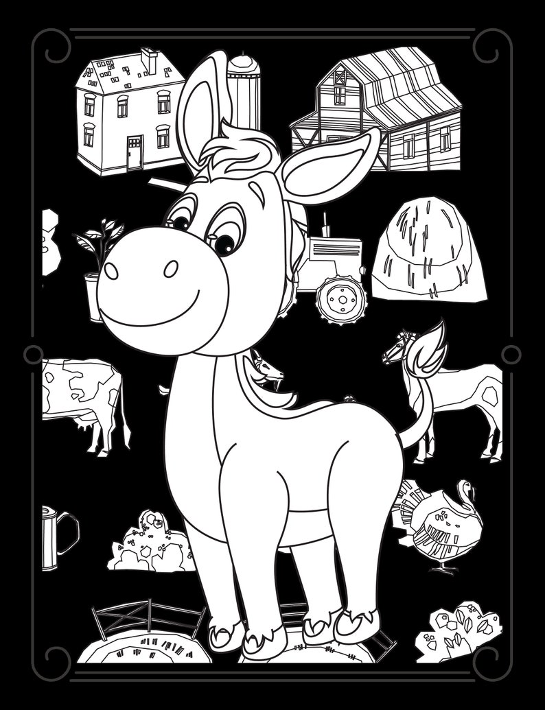 Farm Animal Coloring Pages Printables, Farm Animal Coloring Book, 3 PDF ...