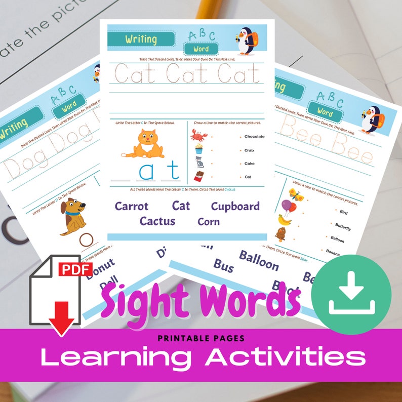 Printable Sight Words Tracing Pages, Spelling, Sight Words Tracing ...