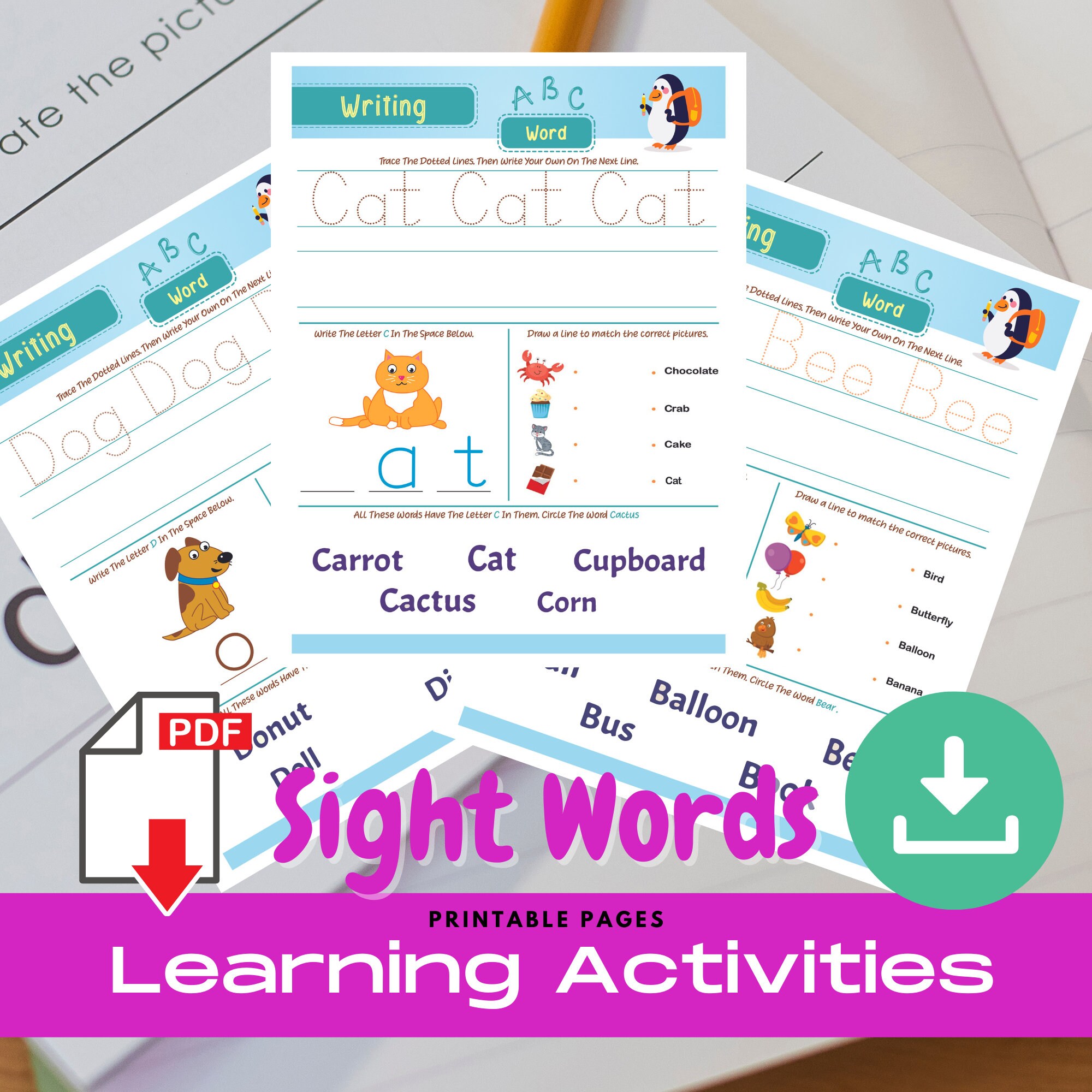 Printable Sight Words Tracing Pages, Spelling, Sight Words Tracing ...