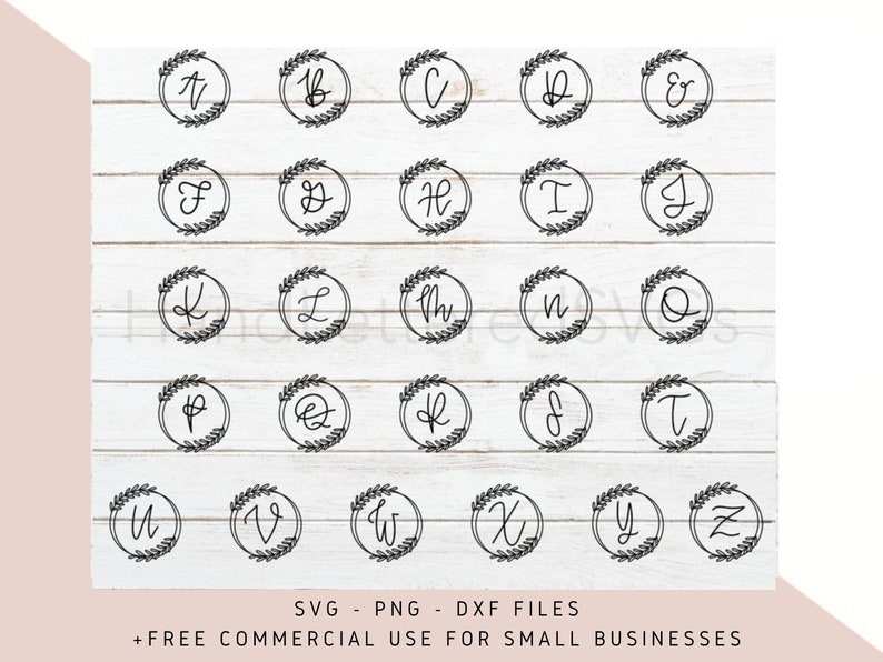 Keychain SVG Circle Monogram SVG Wreath Svg Monogram Svg - Etsy