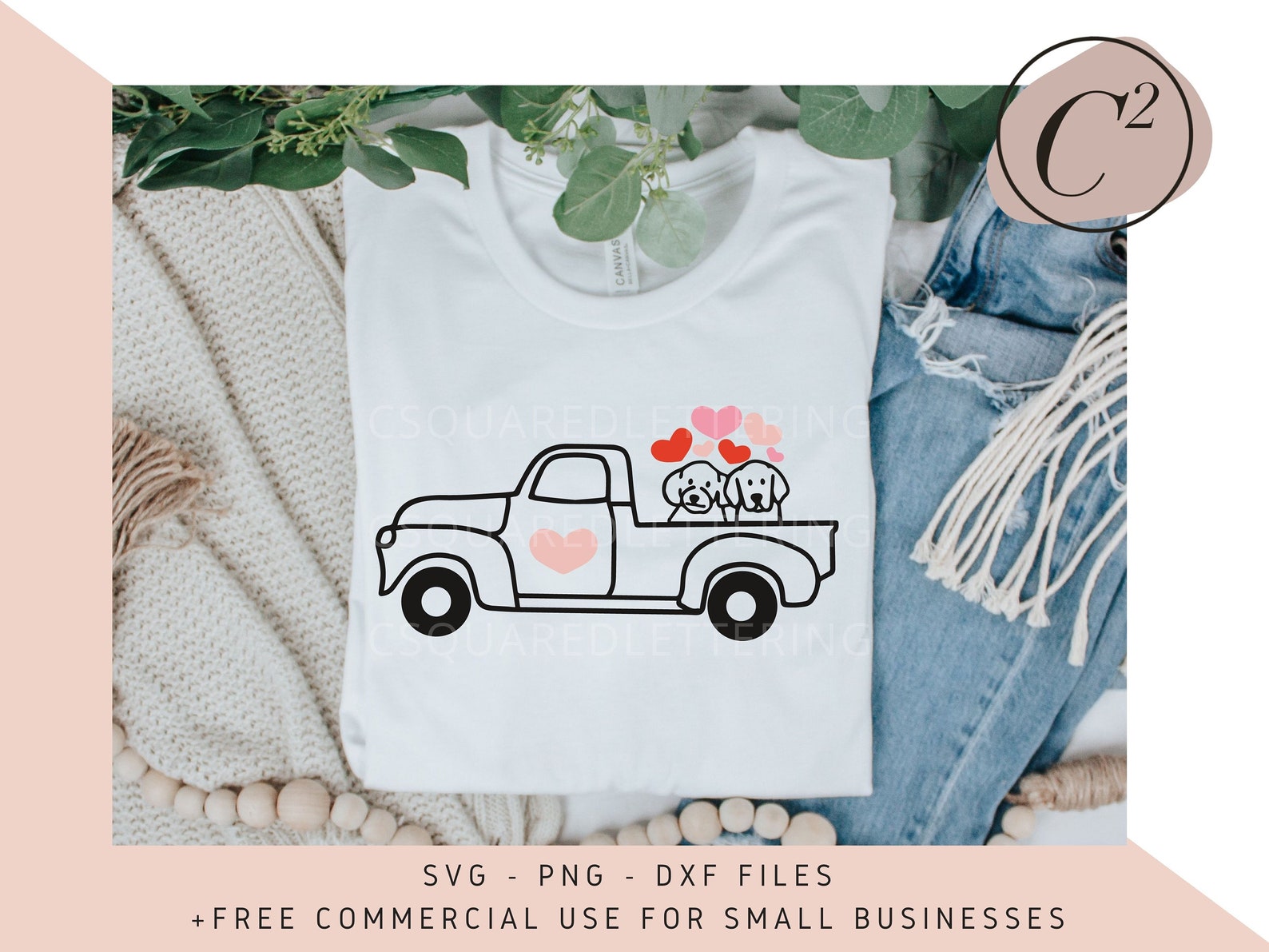 Dogs in Truck SVG Dog Valentines Day SVG Dog Heart Svg Dog | Etsy