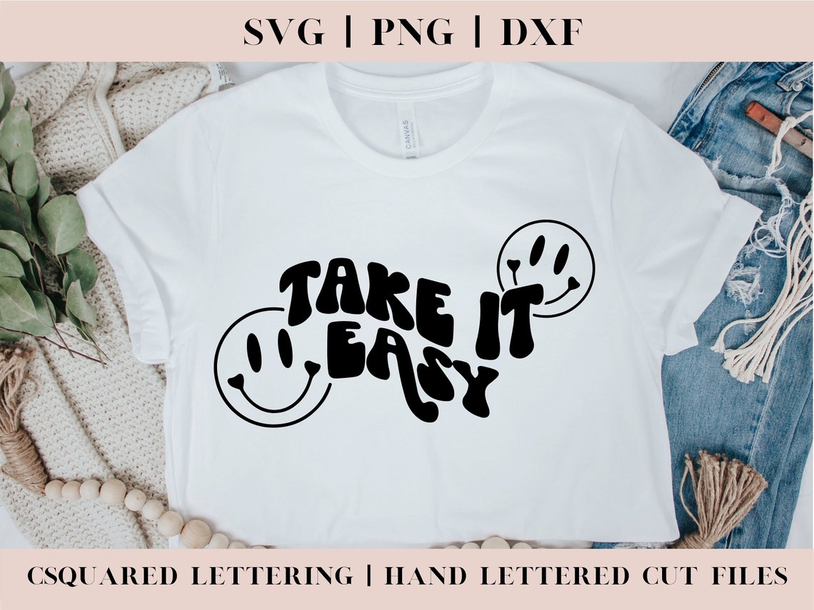 Take It Easy SVG Retro Svg Boho Svg - Etsy Canada
