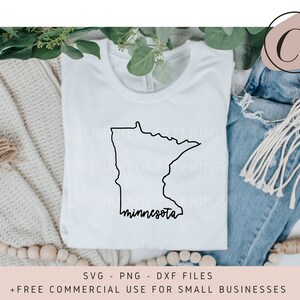 Minnesota SVG, Hand Lettered SVG, Minnesota, Minnesota Outline Svg, Cut ...