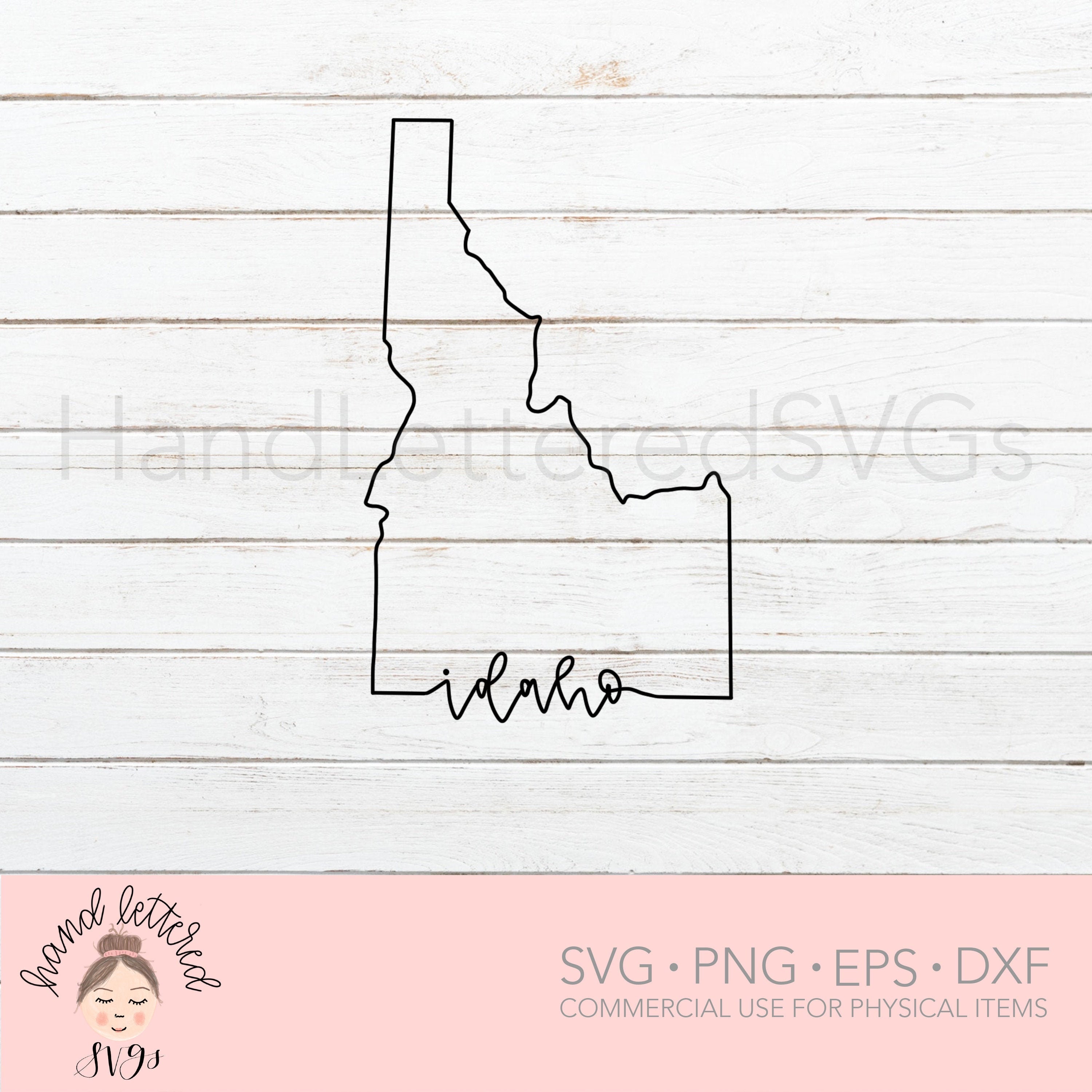 Idaho SVG Hand Lettered SVG Idaho svg Idaho outline svg | Etsy