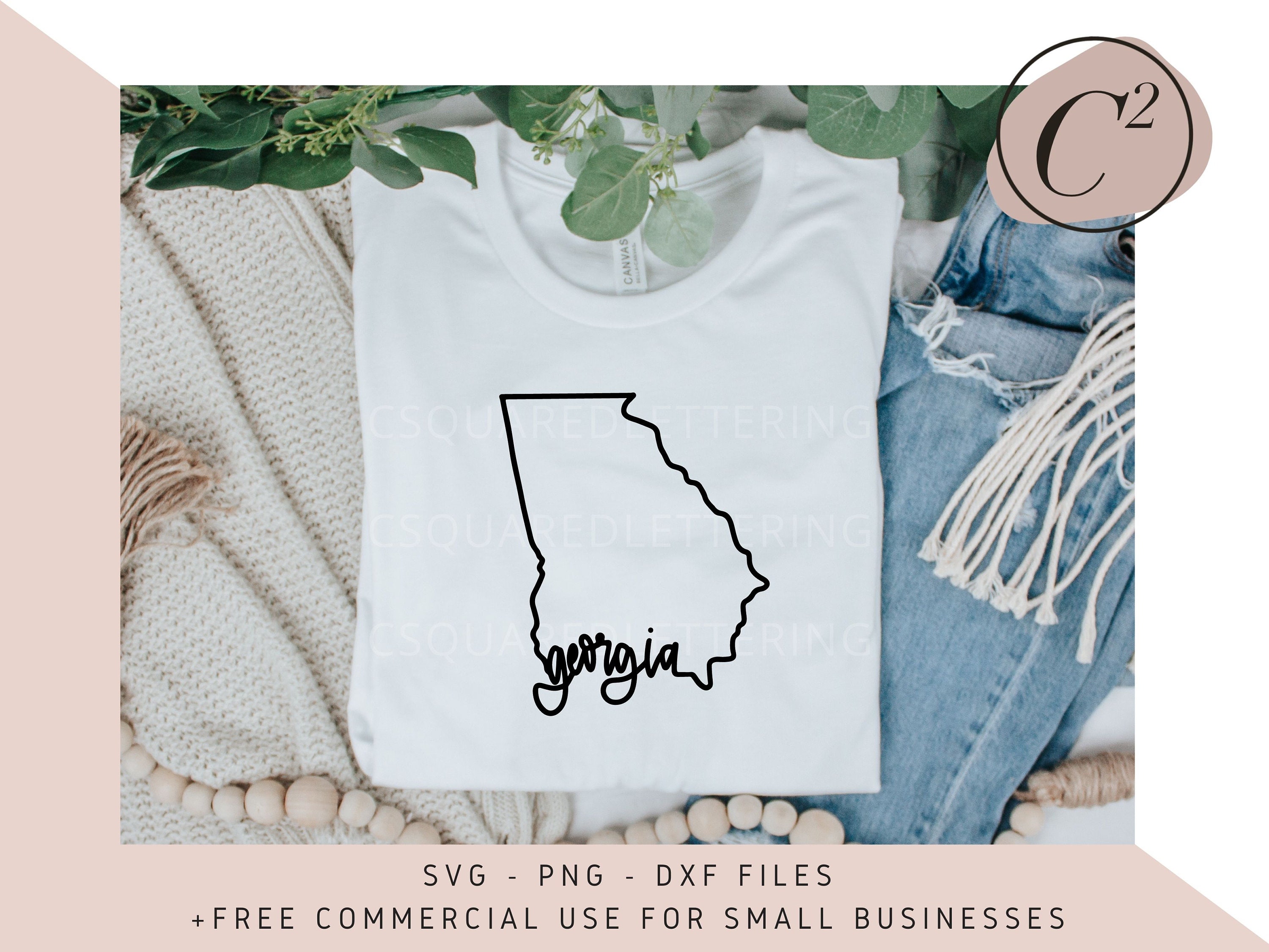 Georgia SVG Hand Lettered SVG Georgia Svg Georgia Outline - Etsy