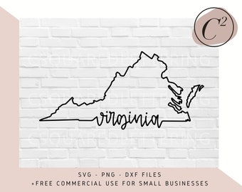Virginia Outline Svg - Etsy