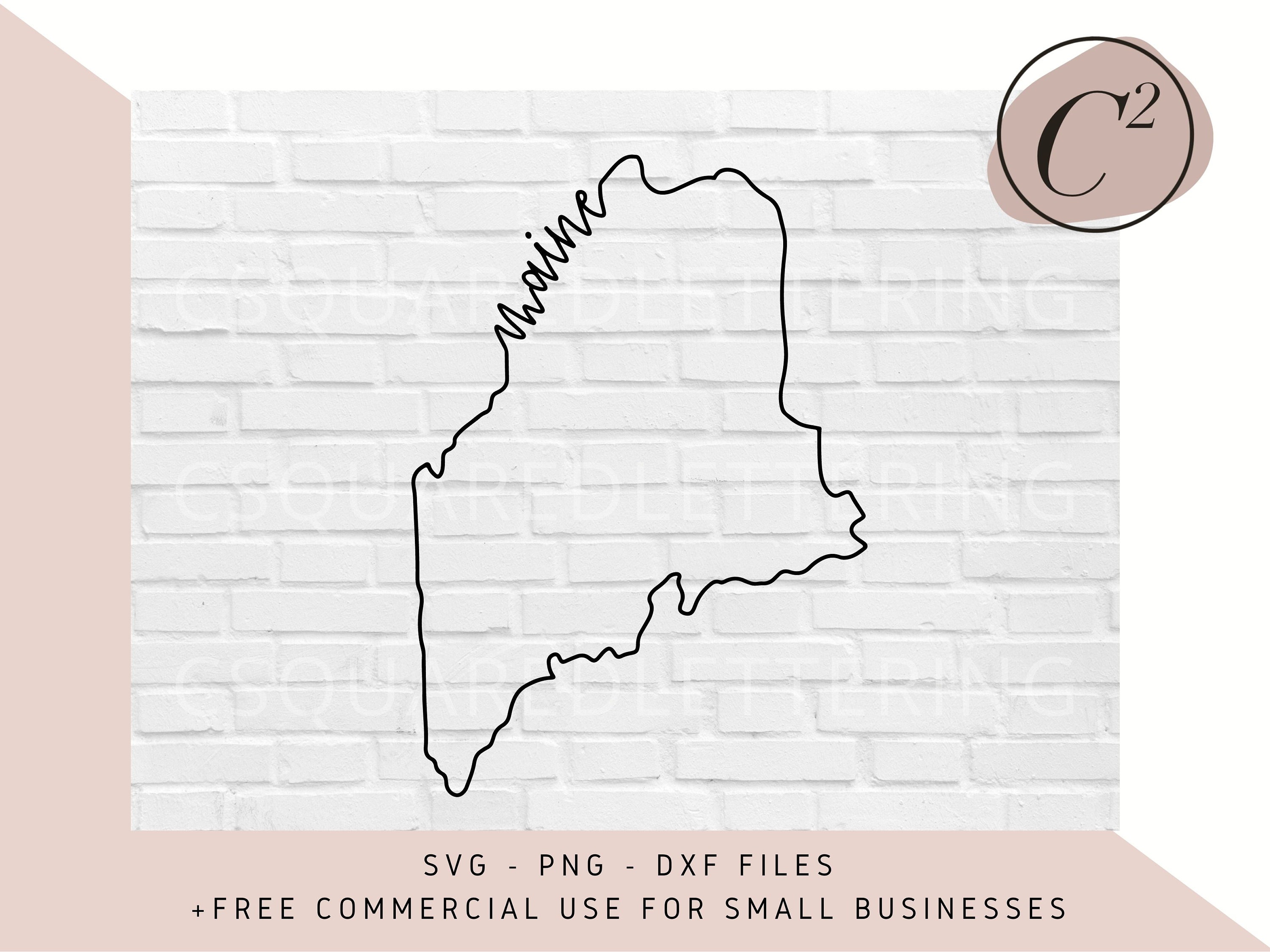 Maine SVG Hand Lettered SVG Maine Svg Maine Outline Svg - Etsy Finland