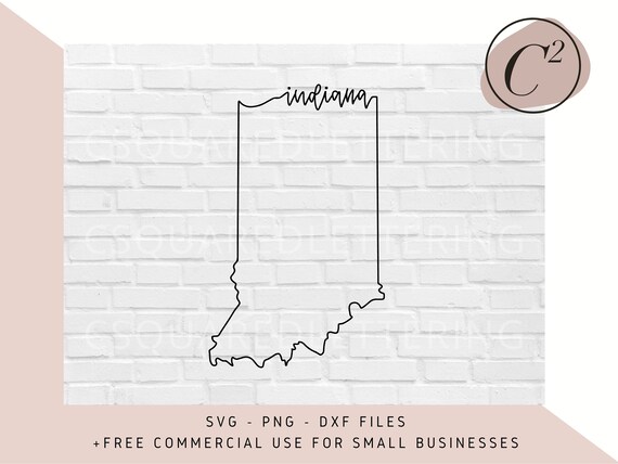 Indiana SVG Hand Lettered SVG Indiana Svg Indiana Outline - Etsy