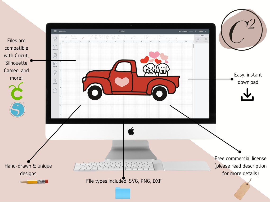 Dogs in Truck SVG Dog Valentines Day SVG Dog Heart Svg Dog | Etsy