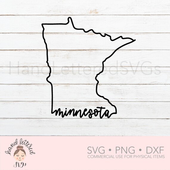 Minnesota SVG Hand Lettered SVG Minnesota Minnesota outline | Etsy