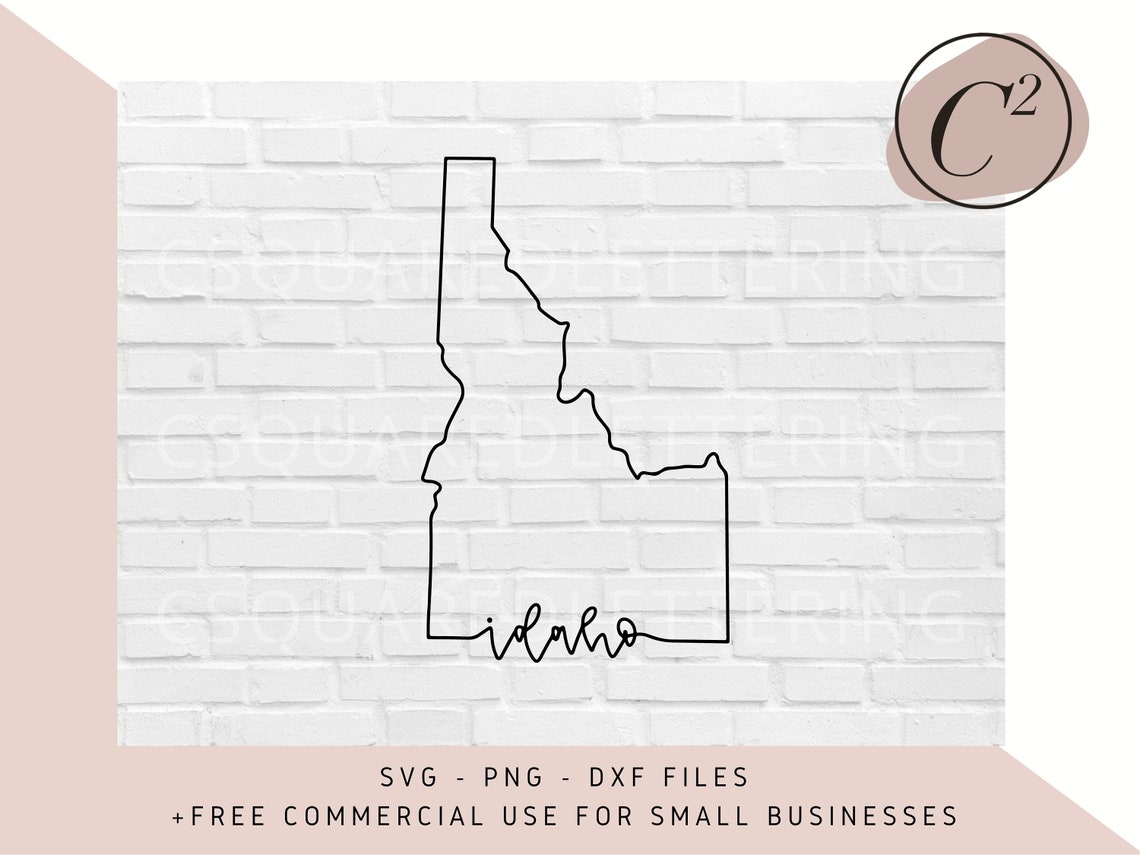Idaho SVG Hand Lettered SVG Idaho Svg Idaho Outline Svg - Etsy