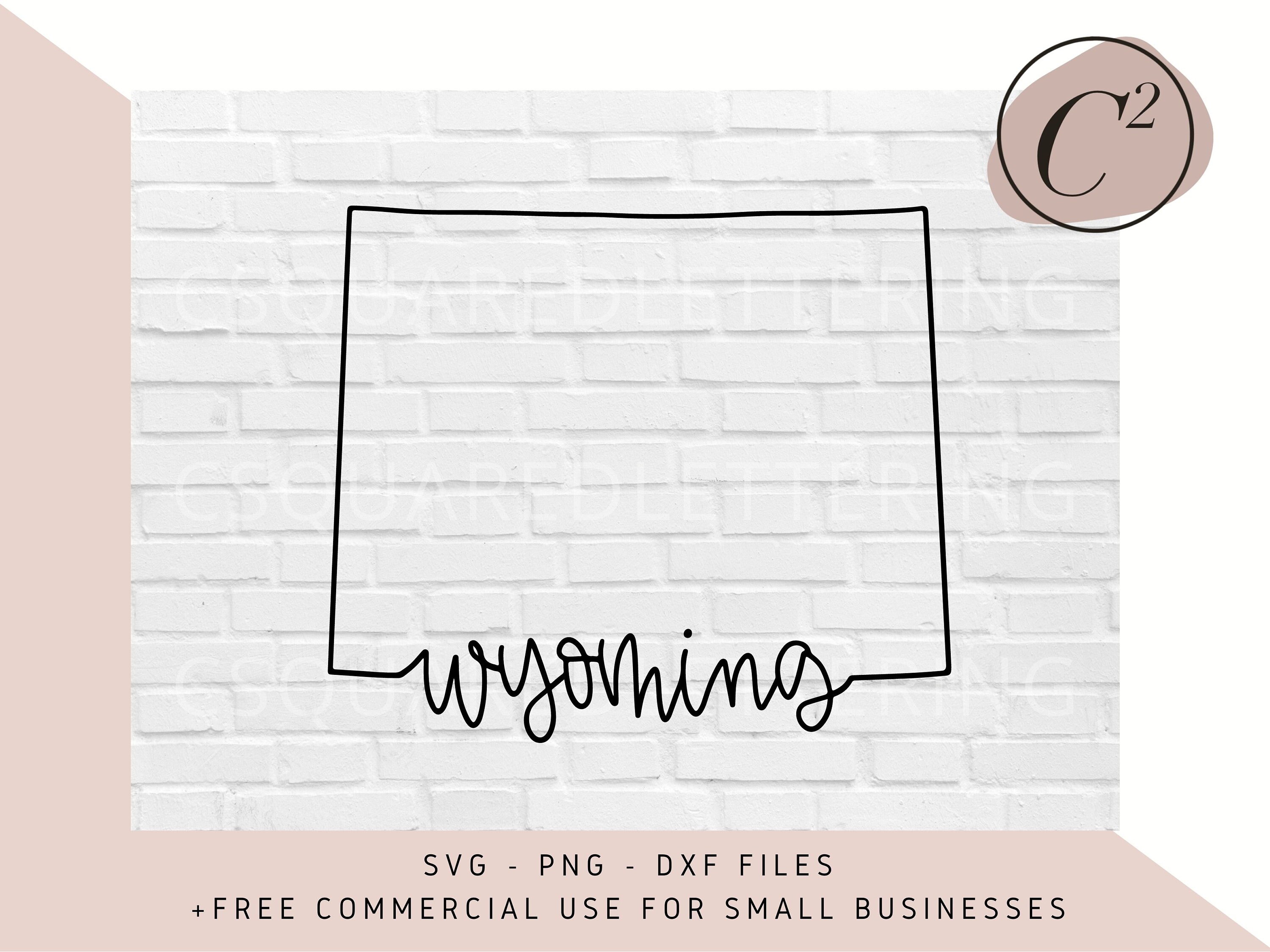 Wyoming SVG Hand Lettered SVG Wyoming Svg Wyoming Outline - Etsy