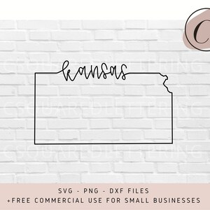 Kansas SVG, Hand Lettered SVG, Kansas Svg, Kansas Outline Svg, Cut ...