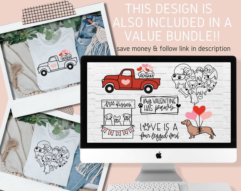 Dogs in Truck SVG Dog Valentines Day SVG Dog Heart Svg Dog | Etsy
