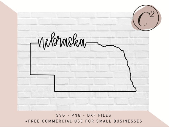 Nebraska SVG Hand Lettered SVG Nebraska outline svg cut | Etsy