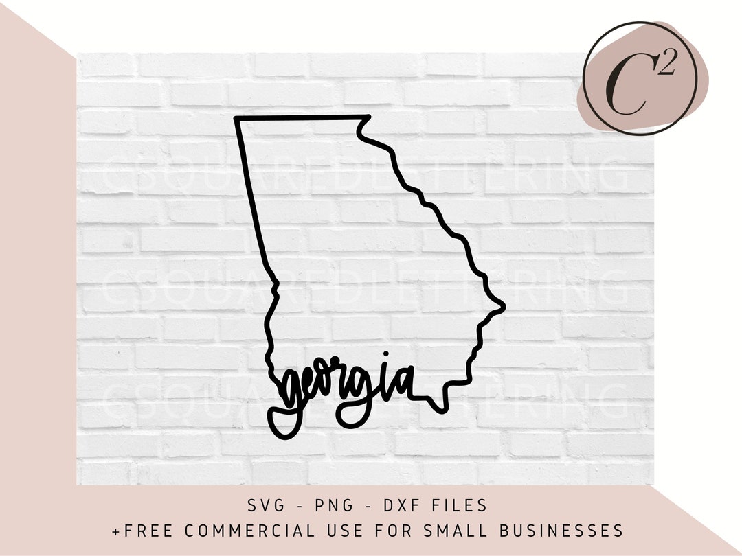 Georgia SVG, Hand Lettered SVG, Georgia Svg, Georgia Outline Svg, Cut ...