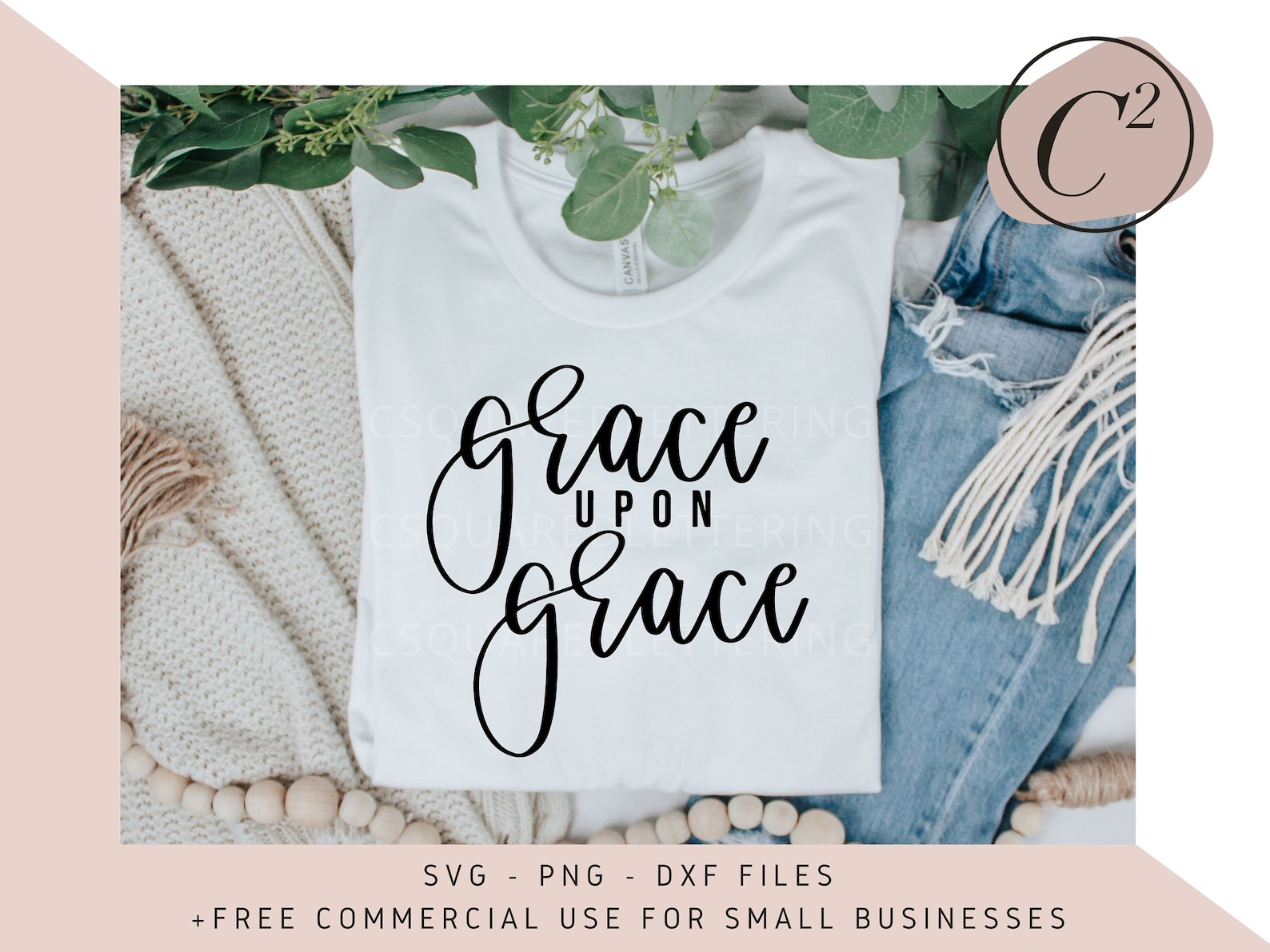 Grace Upon Grace SVG Hand Lettered SVG Christian Svg Files - Etsy