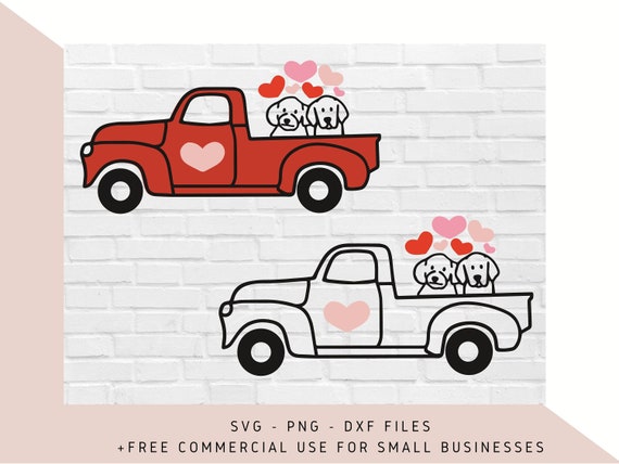 Dogs in Truck SVG Dog Valentines Day SVG Dog Heart Svg Dog | Etsy