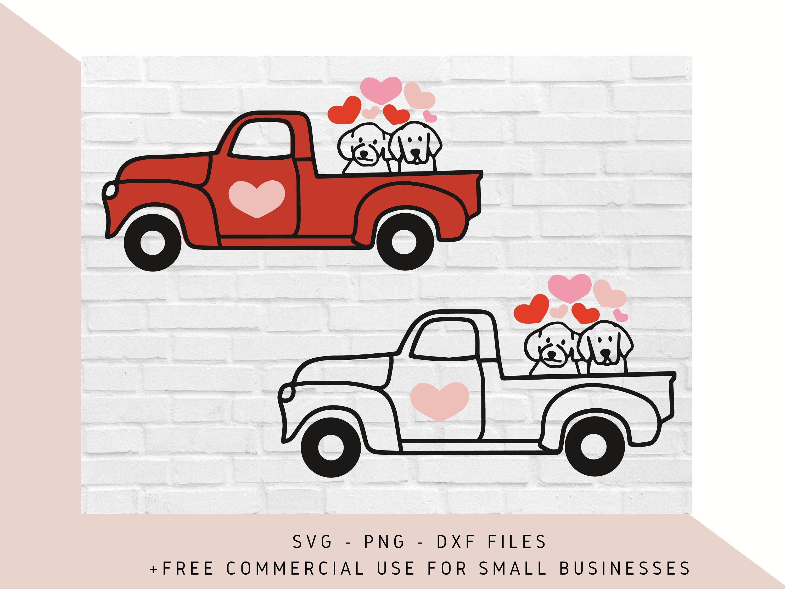 Dogs in Truck SVG Dog Valentines Day SVG Dog Heart Svg Dog | Etsy