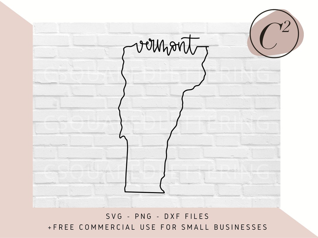 Vermont SVG, Hand Lettered SVG, Vermont Svg, Vermont Outline Svg, Cut ...