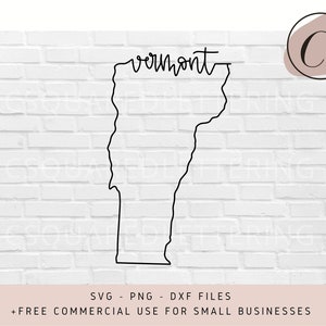 Vermont SVG, Hand Lettered SVG, Vermont Svg, Vermont Outline Svg, Cut ...