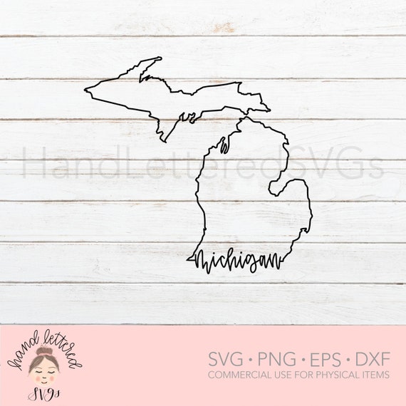 Michigan SVG Hand Lettered SVG Michigan svg Michigan | Etsy