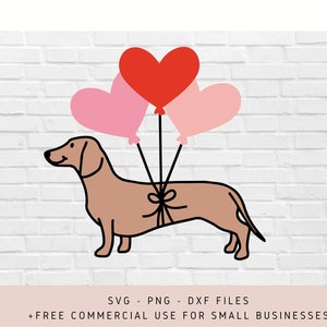 Dachshund SVG, Dog Valentines Day SVG, Dog Heart Svg, Dog Svg, Dog ...