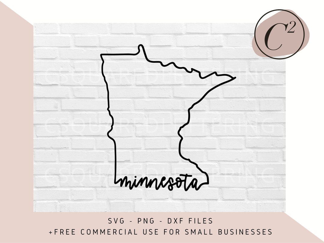 Minnesota SVG, Hand Lettered SVG, Minnesota, Minnesota Outline Svg, Cut ...